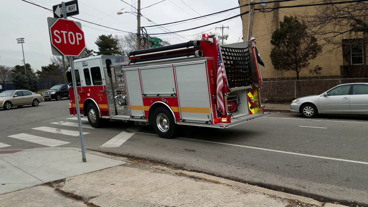 PFD New Engine 5 and Ladder Tower 6 Responding - YouTube
