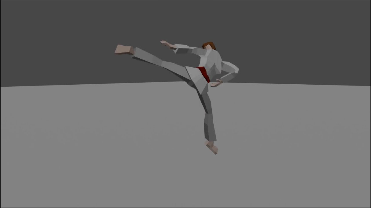 Spin Kicks Combo (3D Animation) | Character Movement Test - YouTube