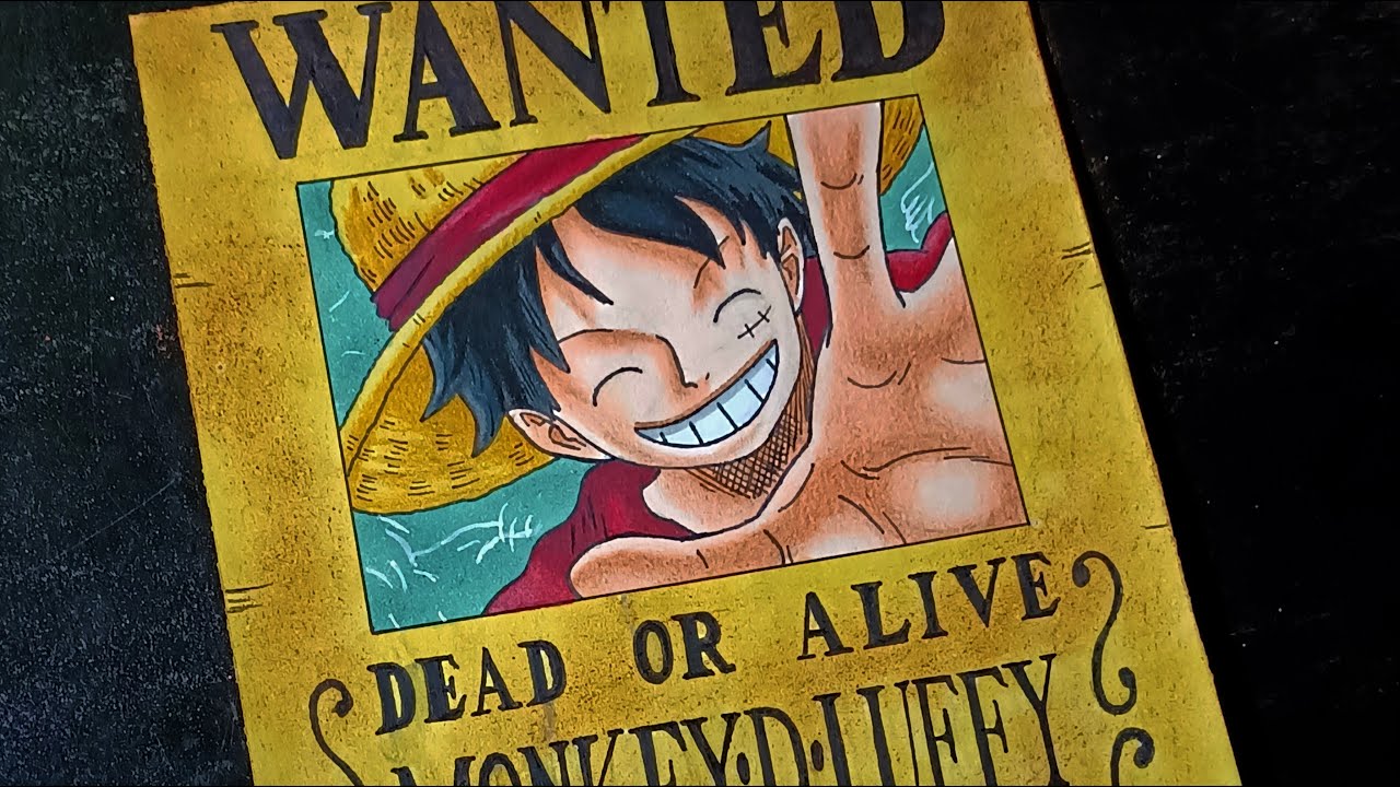 dibujando el cartel de Monkey D. Luffy [One Piece] - YouTube
