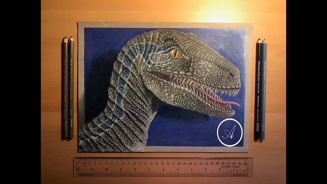 BLUE FROM JURASSIC WORLD: FALLEN KINGDOM SPEED DRAWING - YouTube