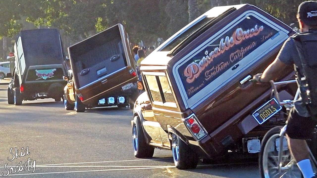 Lowrider Mini Trucks vs Police! Long Beach California - YouTube