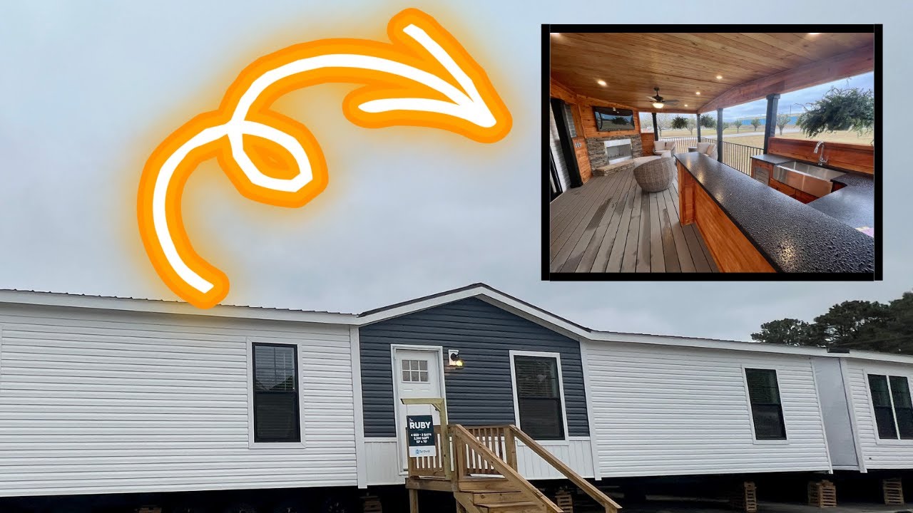 BRAND NEW mobile home w/ COOLEST outdoor living space EVER! Prefab ...
