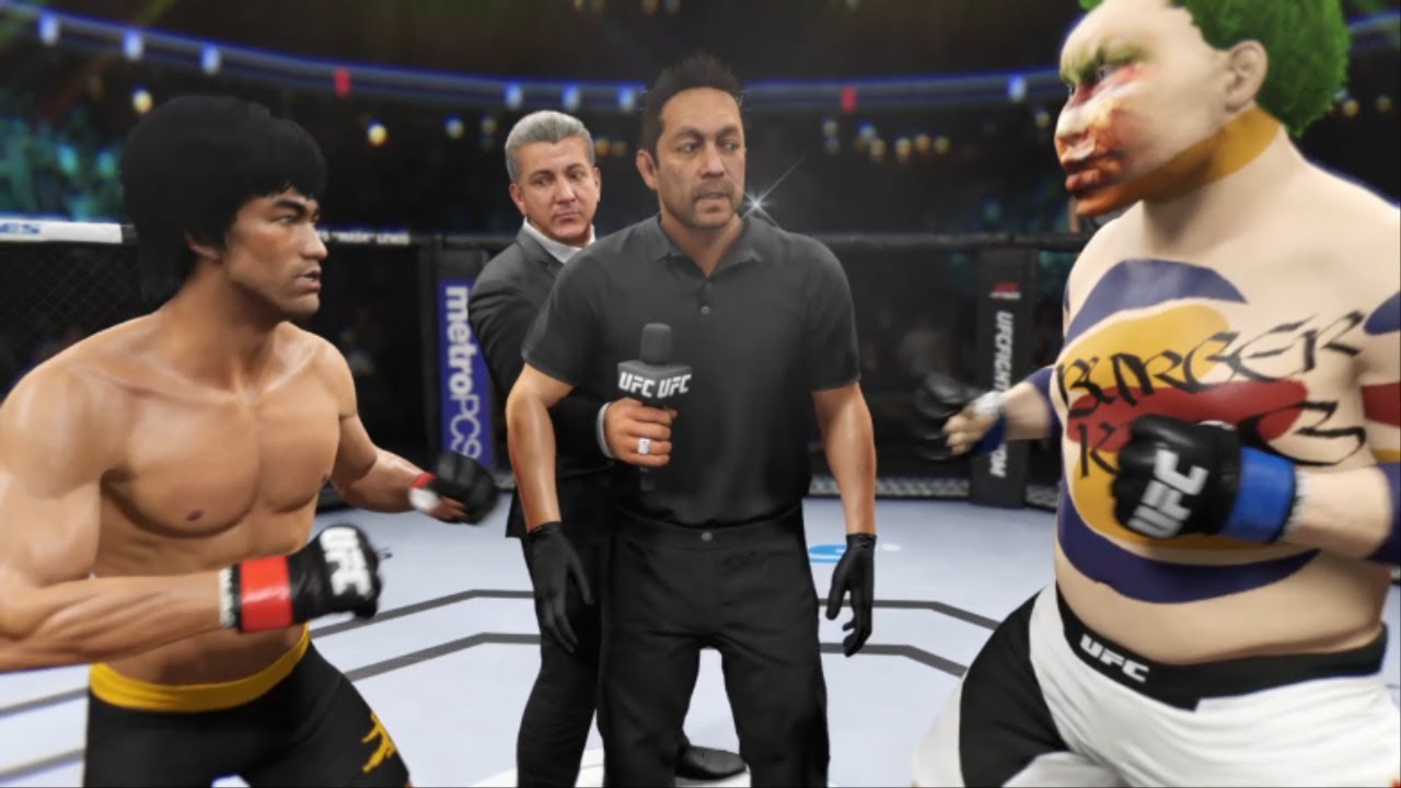 UFC Bruce Lee VS Burger King " 폭주하는 버거페이스! 기절시켜라! - YouTube