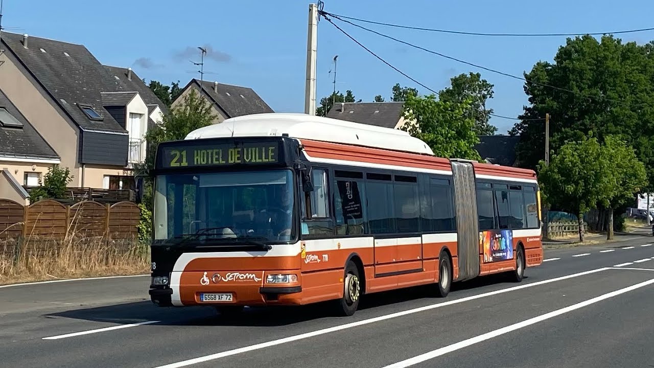 SETRAM — ligne 21 — Irisbus Agora L GNV €3 — N•778 - YouTube