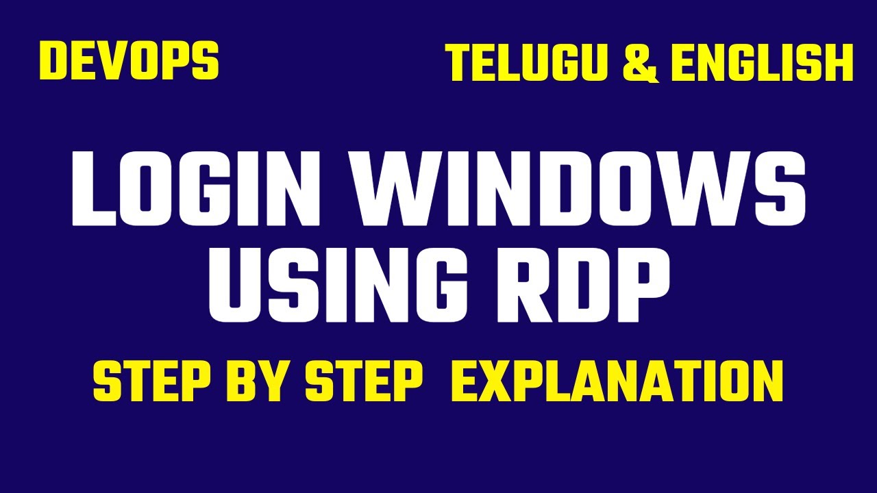 How to Login Windows Server Using RDP in Telugu & English - YouTube