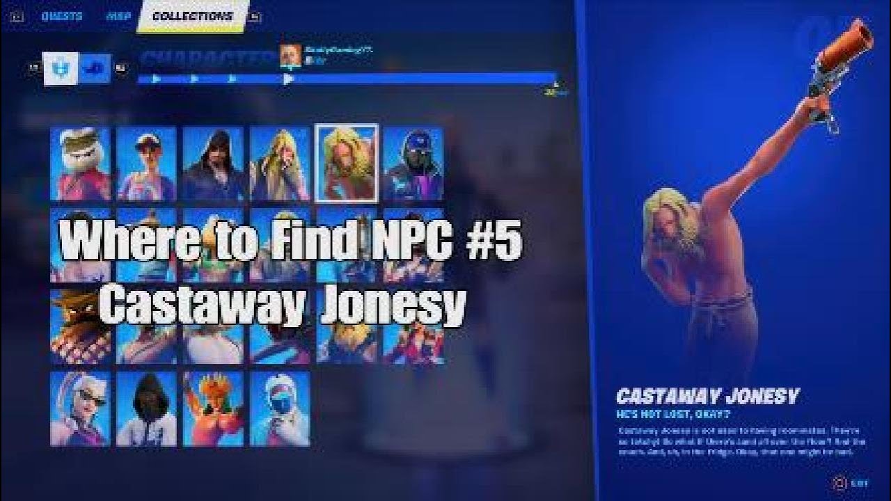 Where to Find Fortnite NPC #5 Castaway Jonesy - Fort Jonesy - Chapter 3 ...