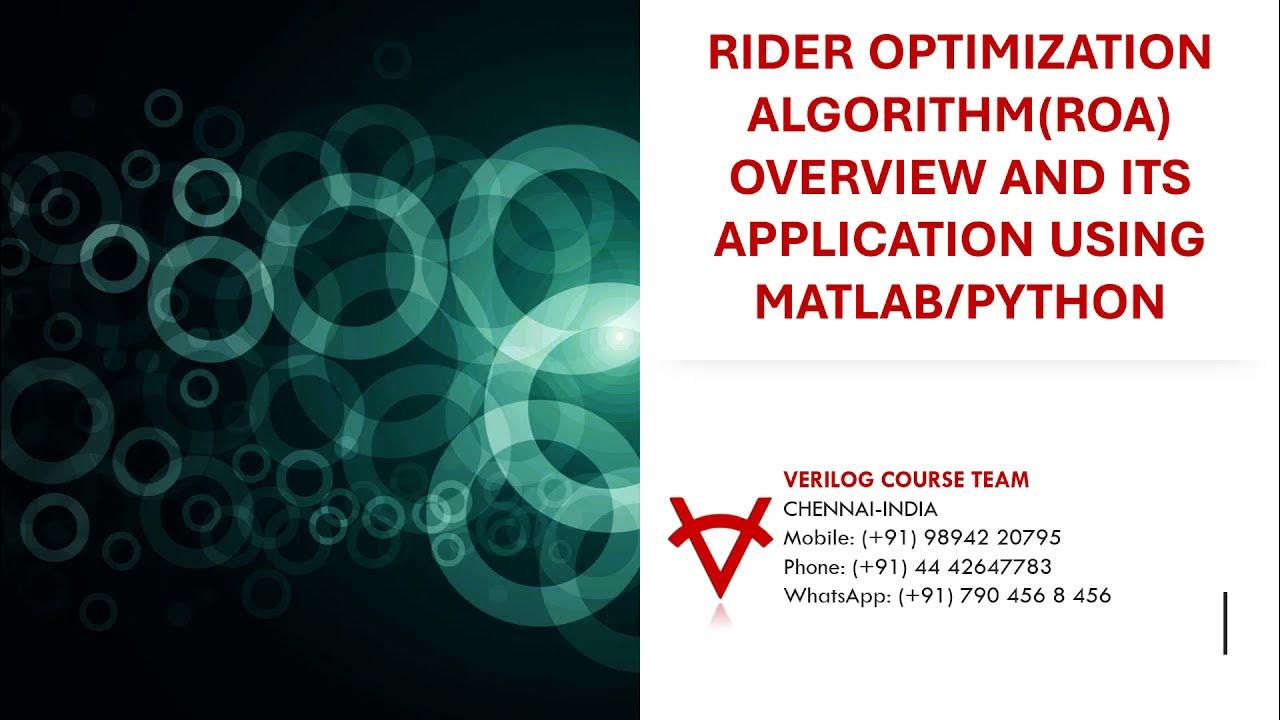 RIDER OPTIMIZATION ALGORITHM(ROA) OVERVIEW AND ITS APPLICATION USING MATLAB PYTHON - YouTube