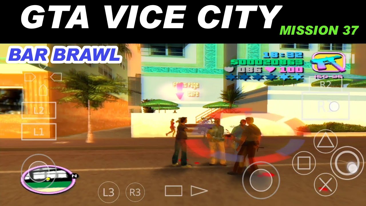 Mission 37 BAR BRAWL - GTA VICE CITY PS2 gameplay on android - YouTube