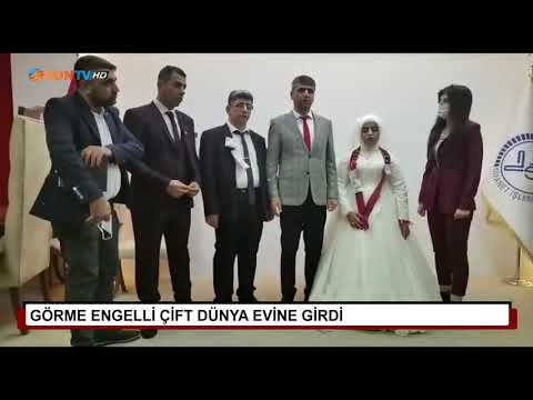 Görme engelli çift dünya evine girdi