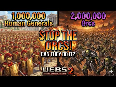 1,000,000 Roman Generals vs 2,000,000 Orcs | Ultimate Epic Battle Simulator 2