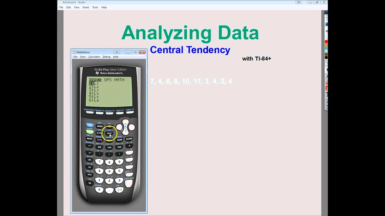 Data Analysis - Central Tendency - Mean, Median, and Mode with TI 84 ...