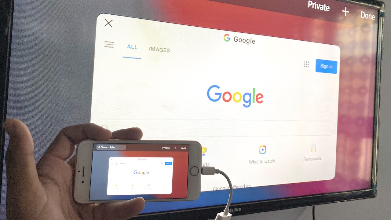 iPhone Screen Mirroring Lightning To HDMi Adapter Cable - YouTube