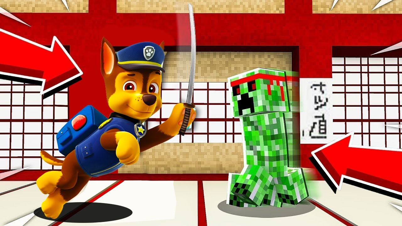 CHASE COMBAT UN NINJA CREEPER SUR MINECRAFT ! - YouTube