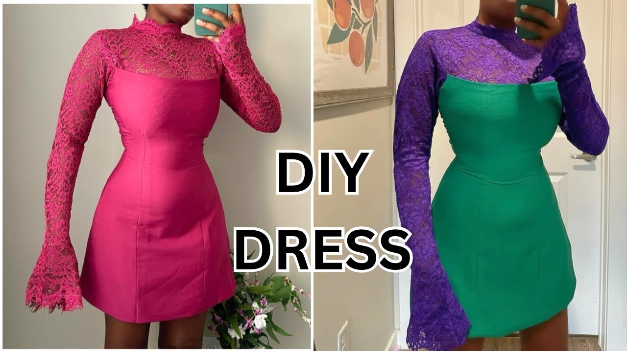 HOW TO CUT AND SEW A TRENDY A-LINE DRESS WITH A STRUCTURED SLEEVE ...