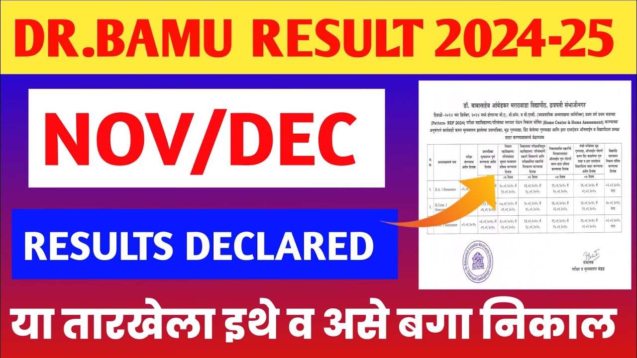 DR.BAMU RESULTS 2024-25 DECLARED 🔥 Bamu Exam Results Kaise Dekhe | # ...
