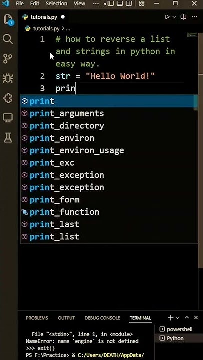 How To Reverse String And List In Python Pythonhub Python Programming Deathcode Youtube 
