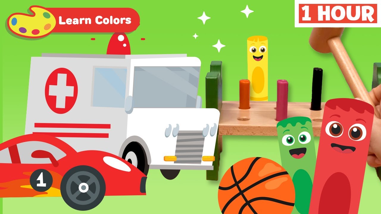 Color Crew Magic - Learn Colors | Vehicles | Pounding Pegs | Basketball ...