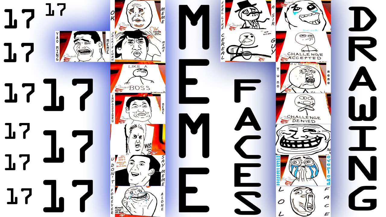 How to Draw Memes-Meme Faces Easy | 17 MEMES | #MrUsegoodART - YouTube