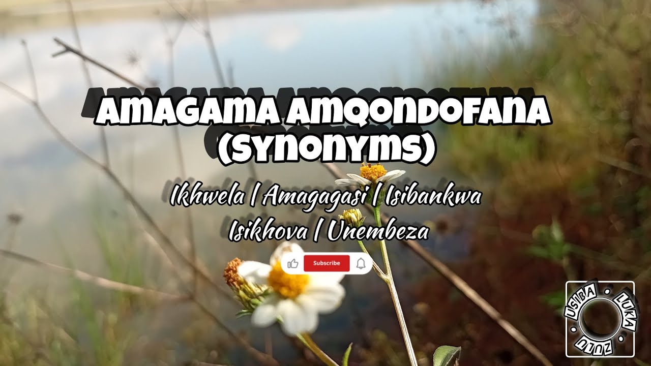 Amagama Amqondofana (Synonyms)📺💡🫧 - YouTube