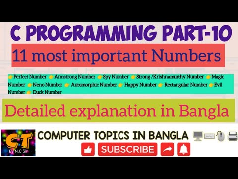 C Program class-10:Perfect/Armstrong/Spy/Strong/Magic/Neno/Automorphic/Happy/Pronic/Evil/Duck ...