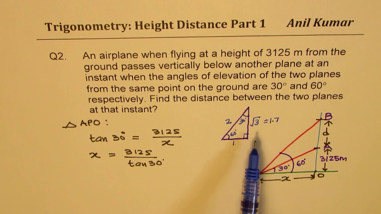 Trigonometry Height Distance Review CBSE 10 MPM2D - YouTube