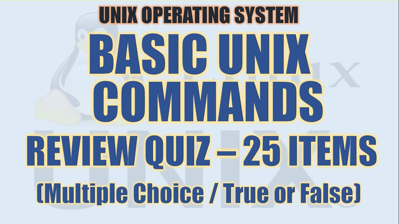 Basic Unix Commands Review Quiz | Systems Administration | Unix Operating System - YouTube
