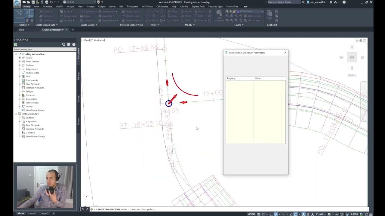 Create quick intersection - Civil 3D - YouTube