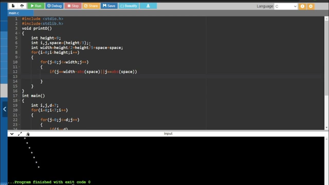 17 Programming For Beginners C Language Pattern Printing💫