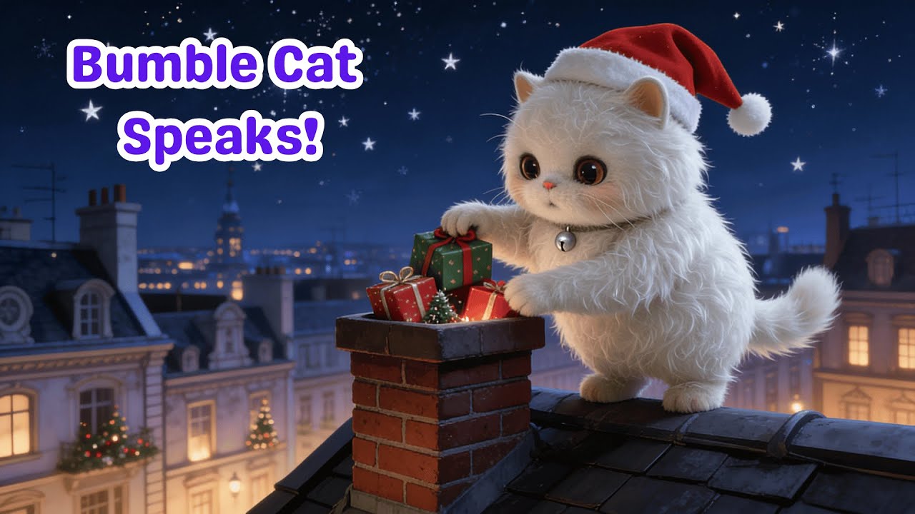 Bumble Cat Speaks! Our First Talking Christmas Cartoon - YouTube