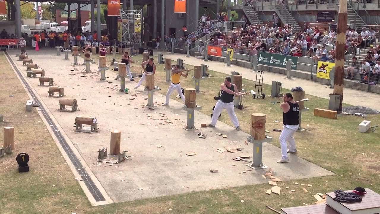 World 375mm Standing Block Championship Heat 1 - YouTube