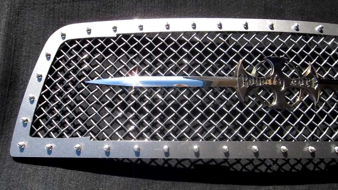 2011+ Cummins Diesel Dodge 2500 3500 Custom Mesh Studded Grille - YouTube