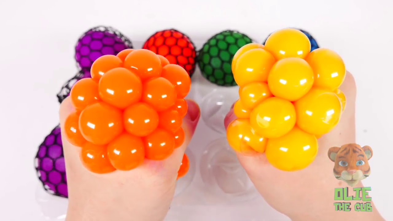Learn Colors with Squishy Toys for Children and Olie The Cub - YouTube