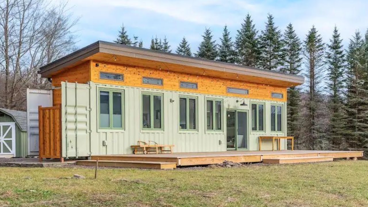 Shipping Container Home with a mid-century Vibe - YouTube