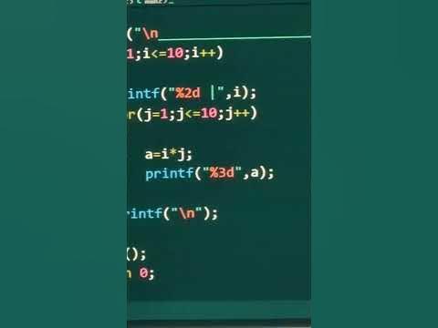 1 to 10 multiplication table in C Programming ️☀️ ️ - YouTube