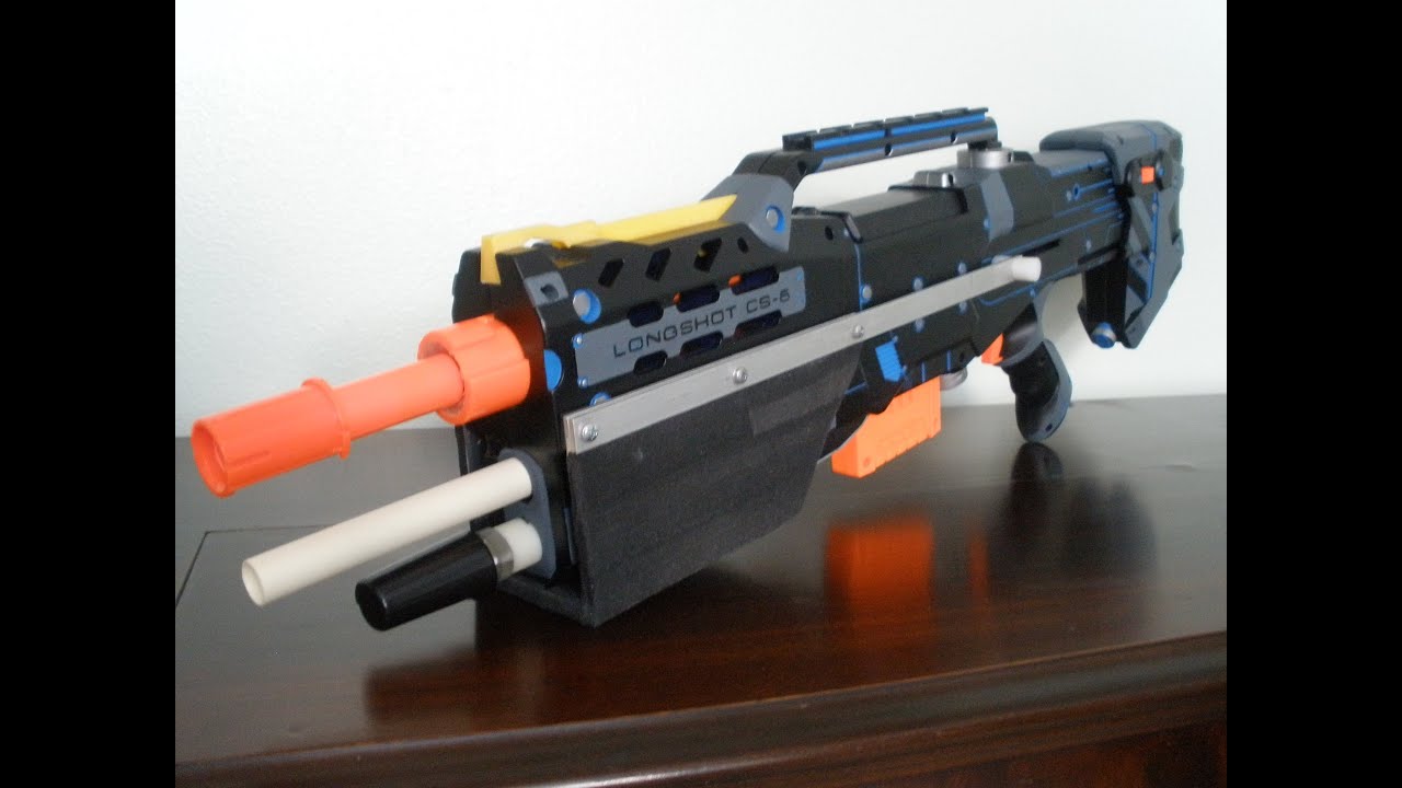 Pump Action Nerf Longshot+AT2K Modification - YouTube