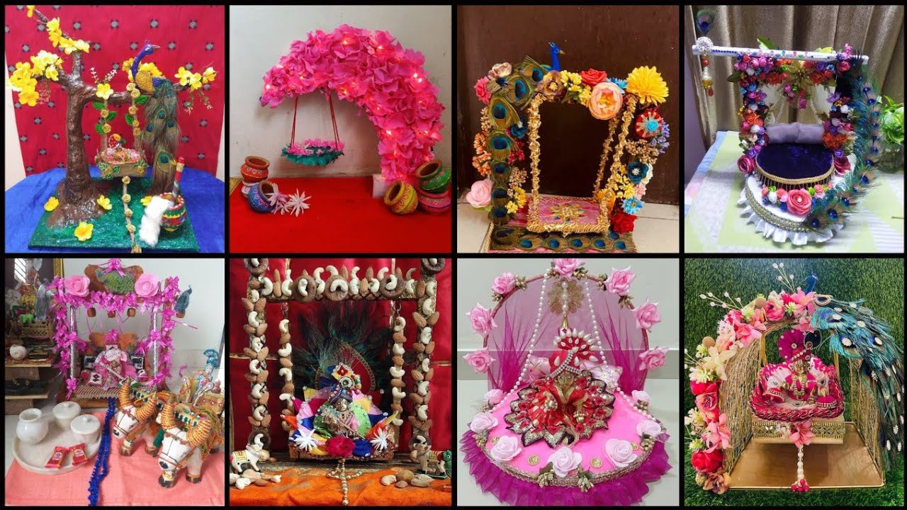 Laddu Gopal Jhula Decor Ideas/Krishna Ashtami Decoration Ideas/Janm ...
