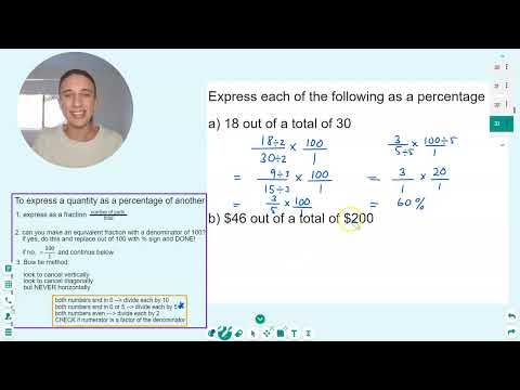 Express one quantity as a percentage of another without a calculator ...