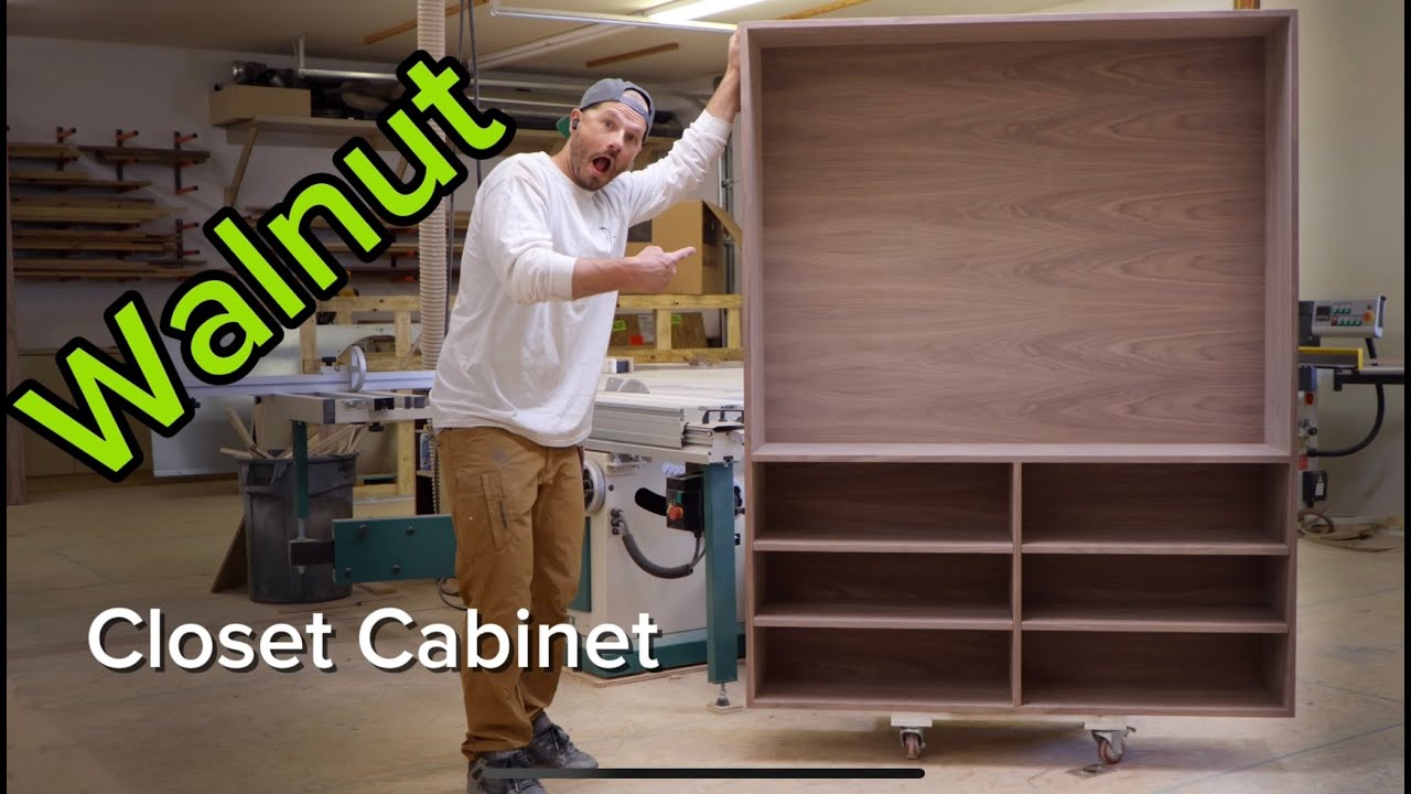 Walnut Closet Organization | Custom Cabinet for Clients Walk in Closet ...