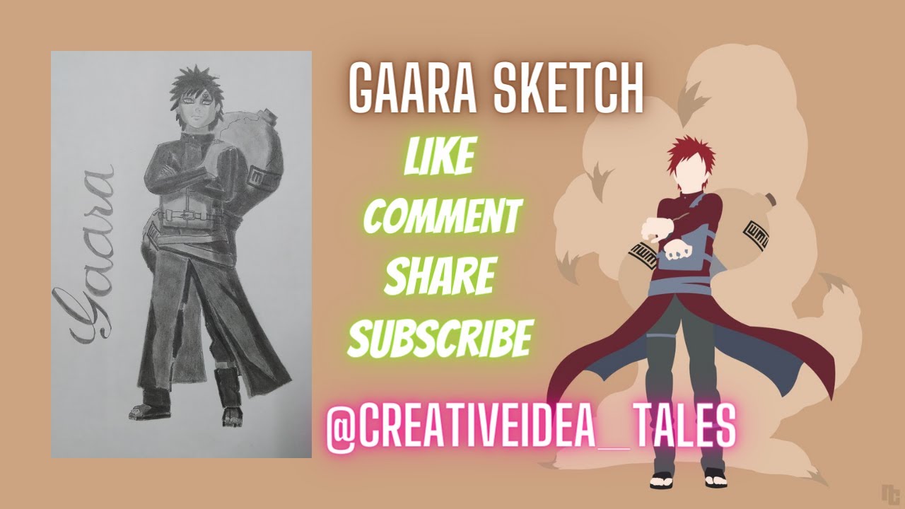 HOW TO DRAW GAARA STEP-BY-STEP | NARUTO @creativeidea_tales - YouTube