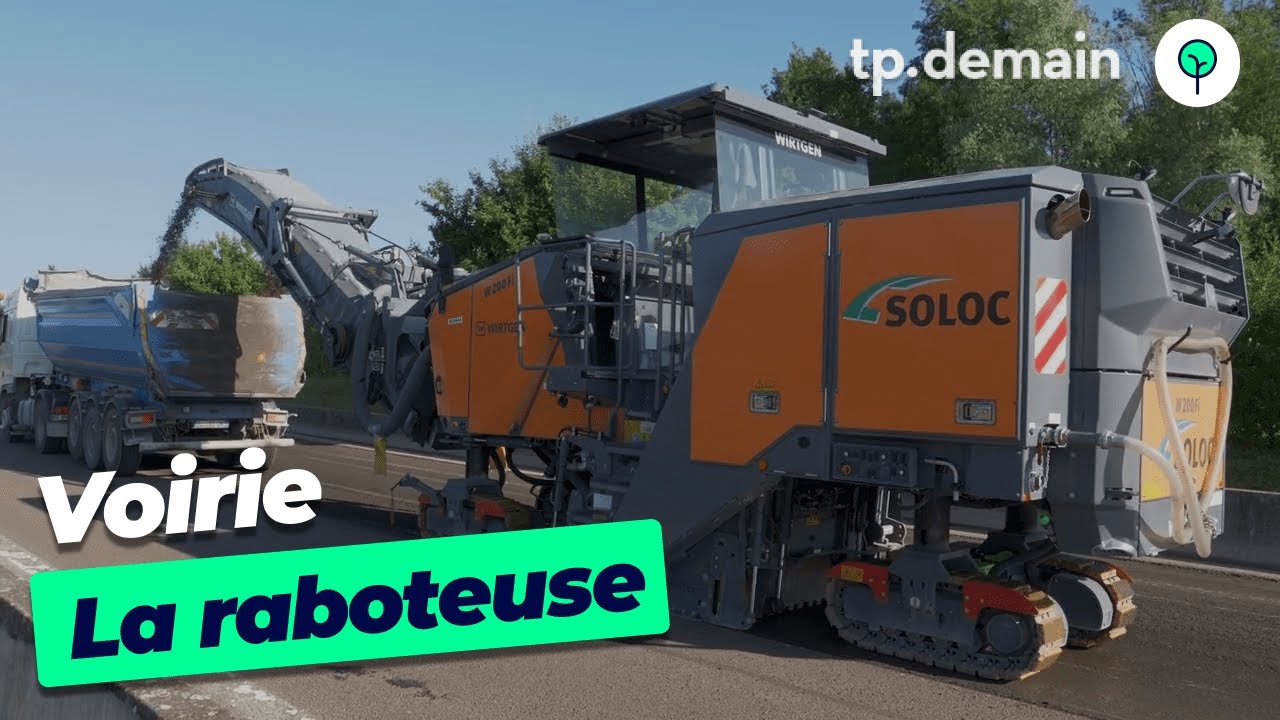 Le fonctionnement de la raboteuse (ou fraiseuse routière) - YouTube