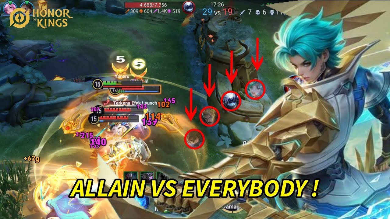 ALLAIN VS EVERYBODY (Open Warr) | Honor of Kings Indonesia - YouTube
