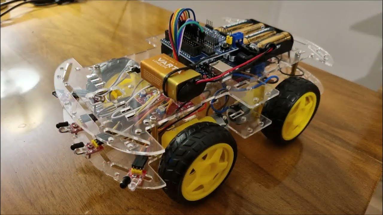Projekt Nr:1/3 Arduino Auto/Car-Roboter Programm Infrarot-4-Wege-Sensor L298N-Motordriver ...