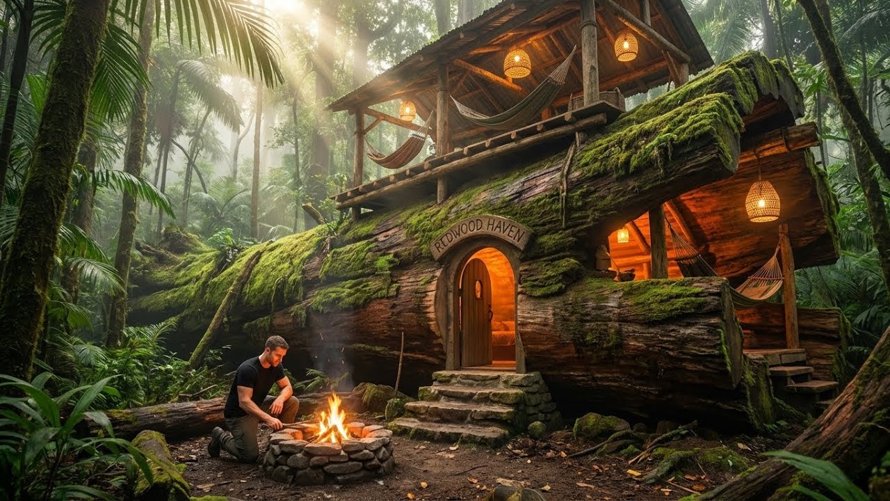 100 Days Alone in the Deep Rainforest: Building My Secret Escape - YouTube