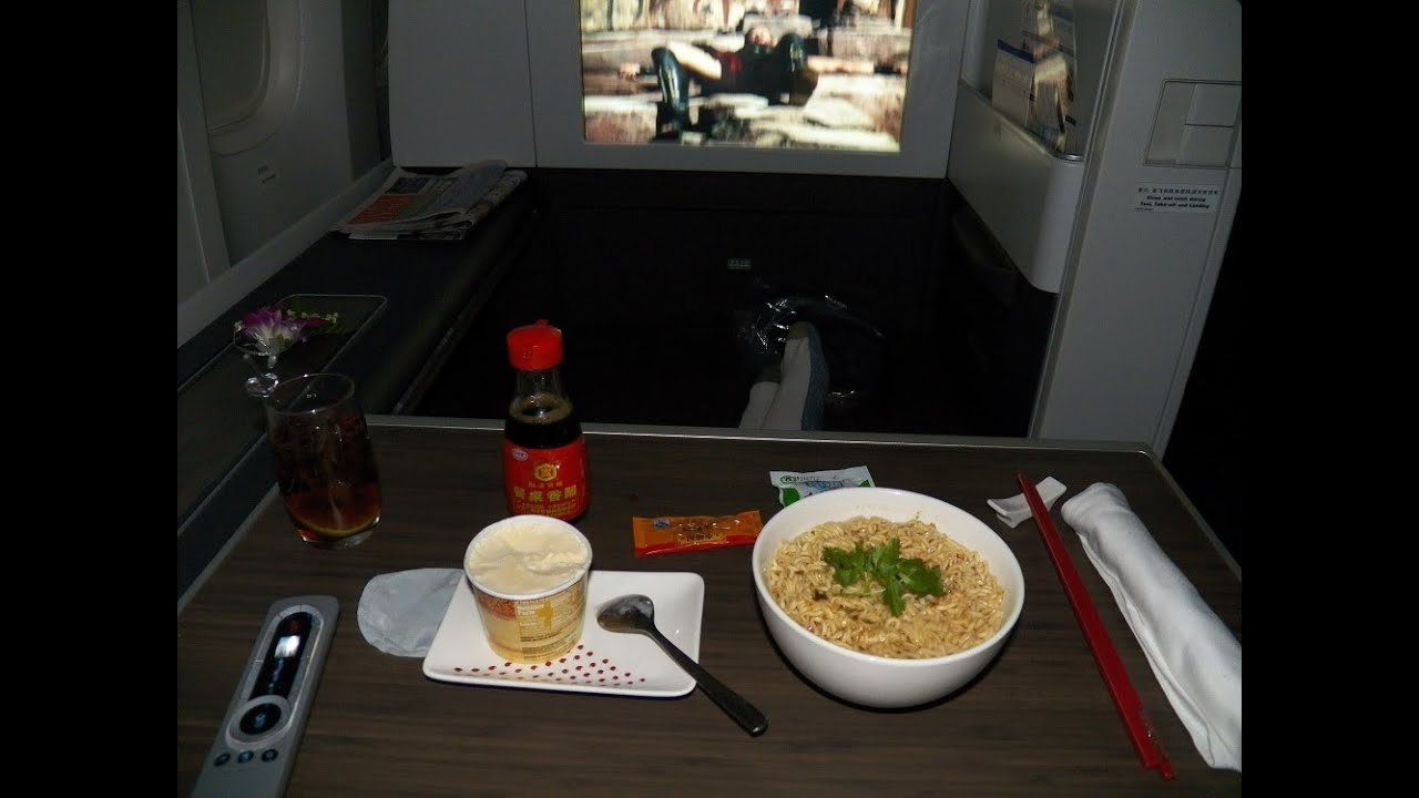 HD Part 2 Mid Flight Snack Air China First Class Food Service 777-300ER ...