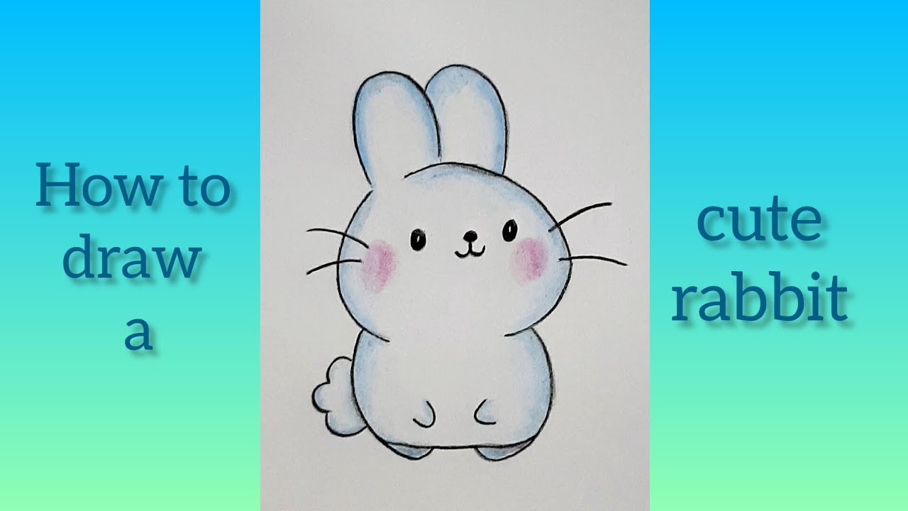 How to draw a cute rabbit with colored pencils / so easy - YouTube