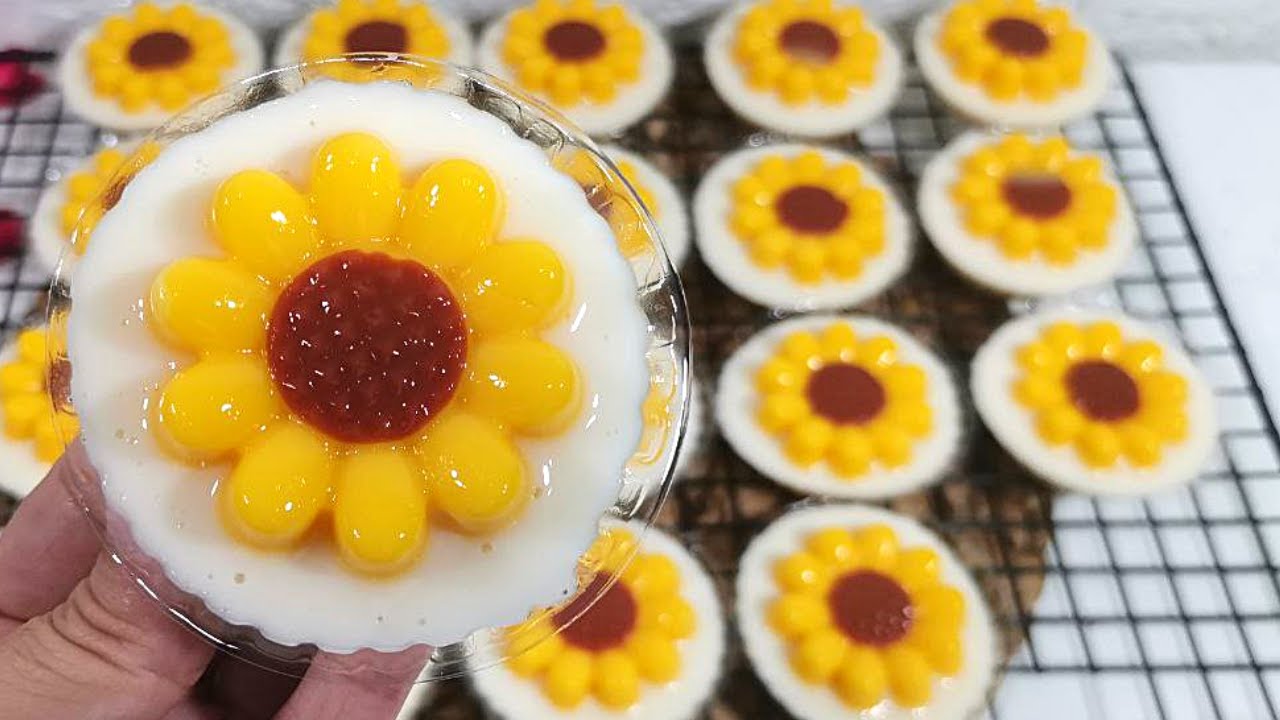Tampilannya Cantik dan Buatnya Juga Mudah || Puding Bunga Matahari ...