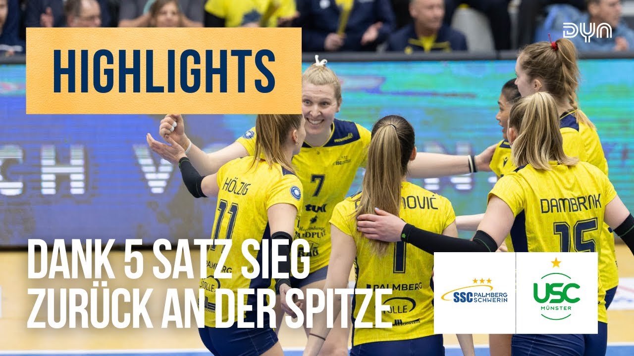 SSC Palmberg Schwerin - USC Münster | Highlights Frauen Volleyball ...