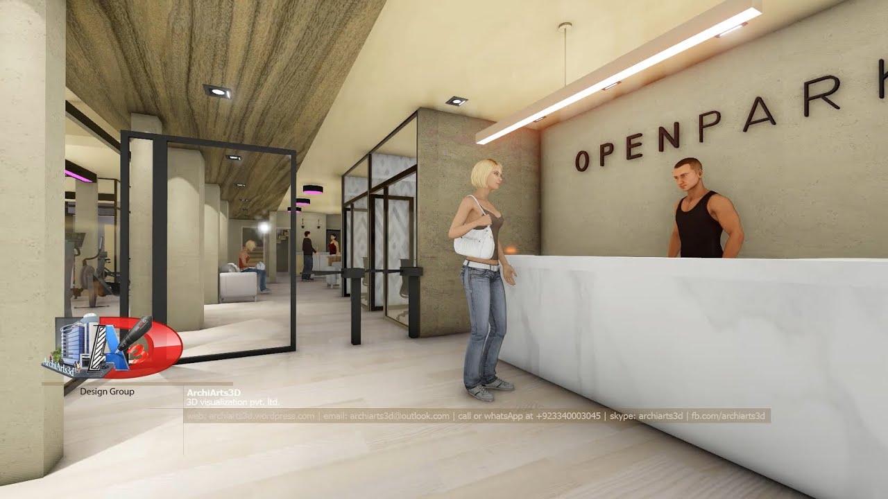3D- GYM Architectural Rendering Walkthrough | ArchiArts3D - YouTube