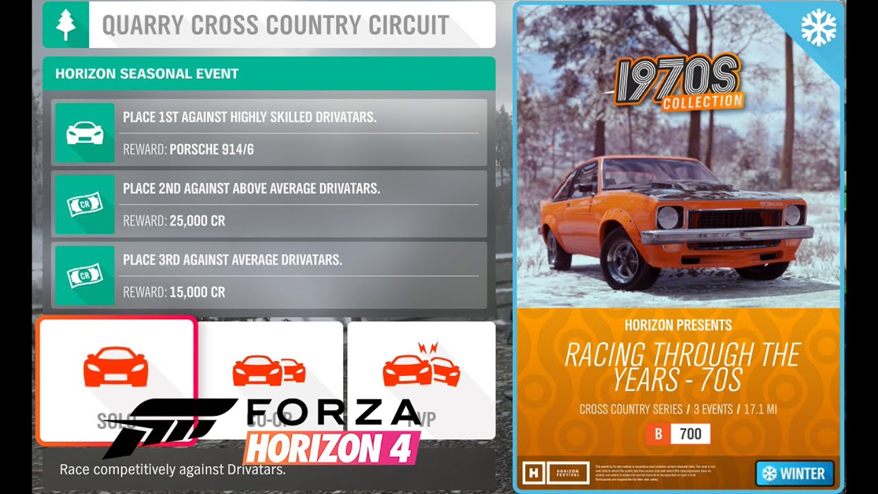 FH4 - Seasonal Event "Racing Through The Years -70s" Cross Country ...