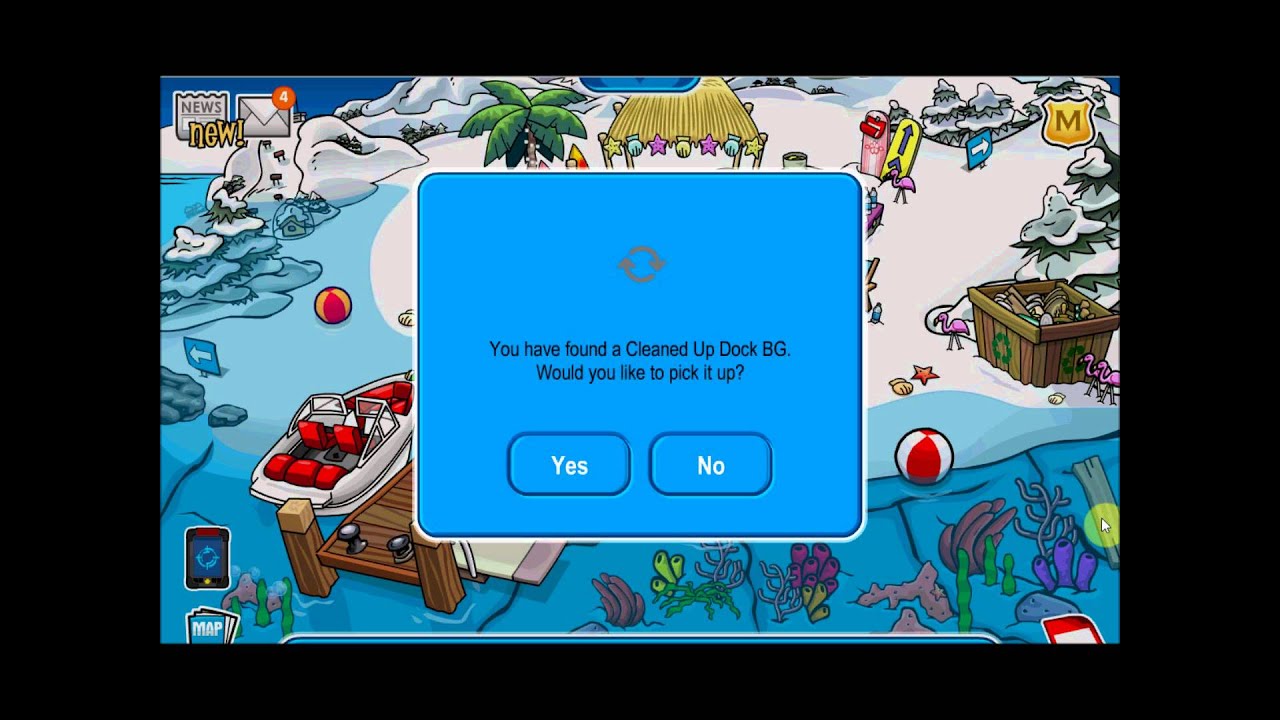 Club Penguin Underwater Expedition: Dock Clean Up Background Cheat ...